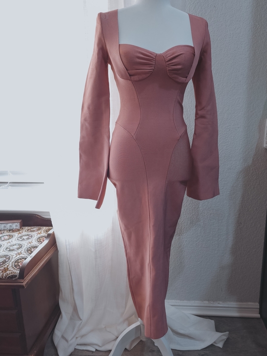 Dresses | House Of Cb Body Rose Pink Bandage Midi Dress Small Long ...